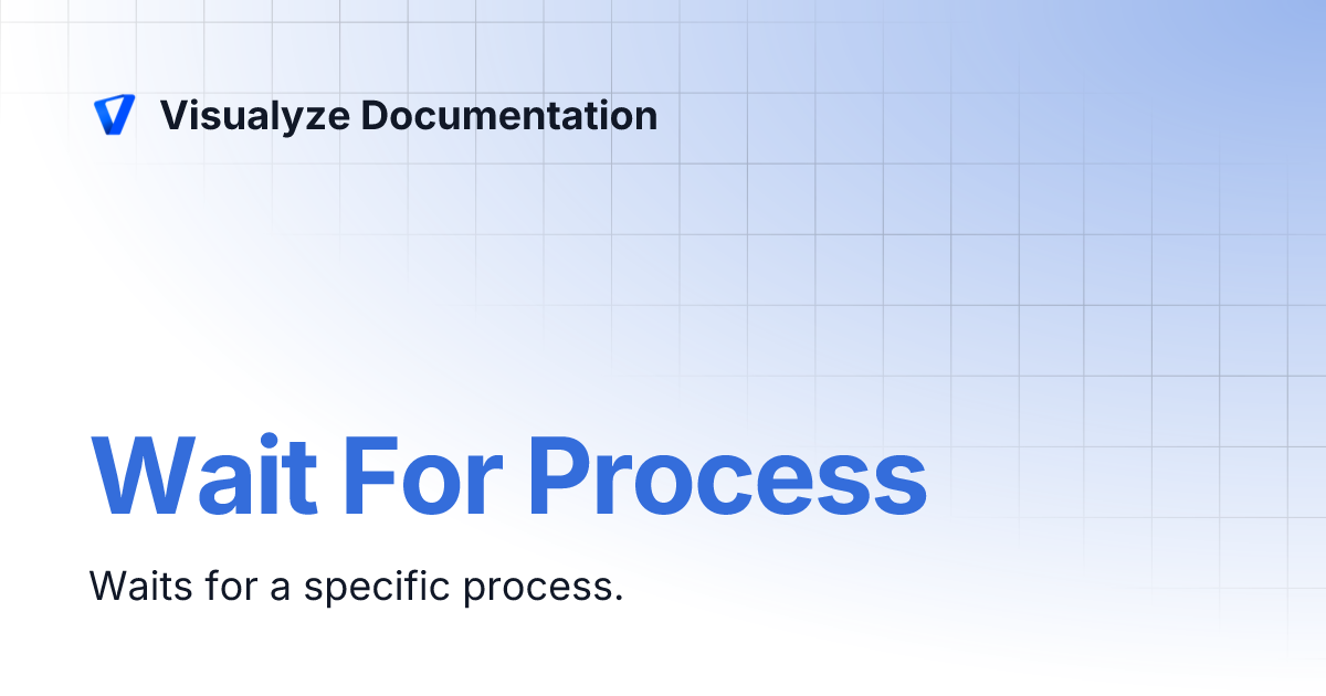 Wait For Process | Visualyze Documentation