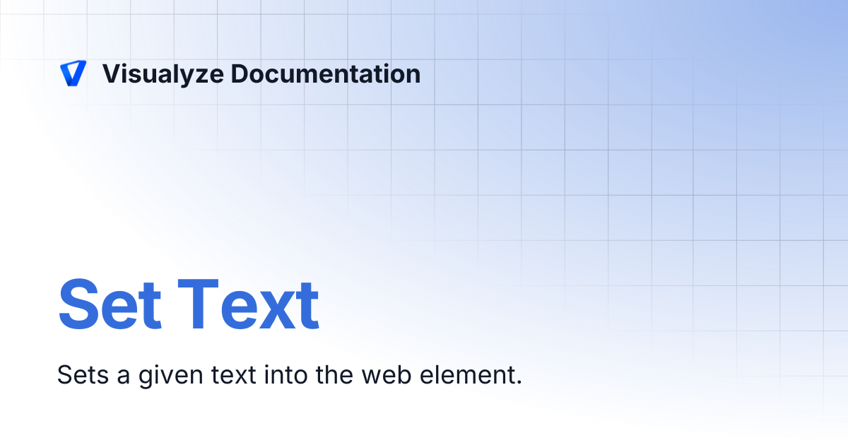 Set Text Visualyze Documentation 5528