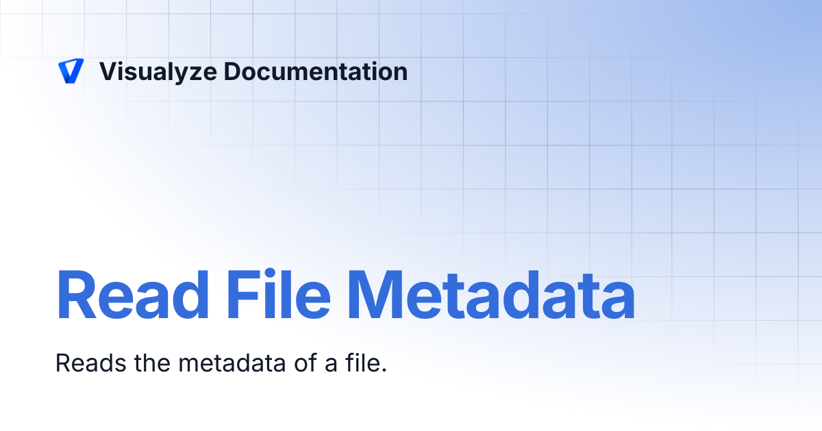 Read File Metadata | Visualyze Documentation