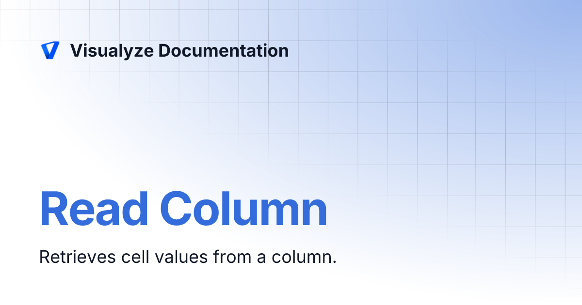 Read Column | Visualyze Documentation