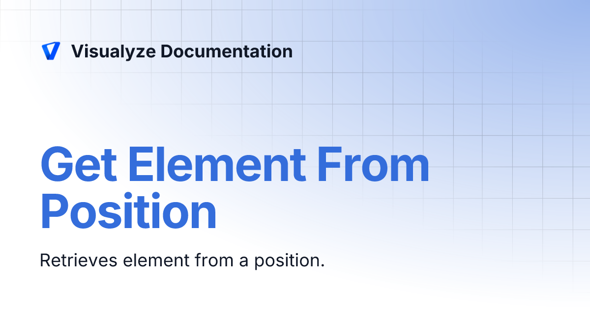 Get Element From Position | Visualyze Documentation