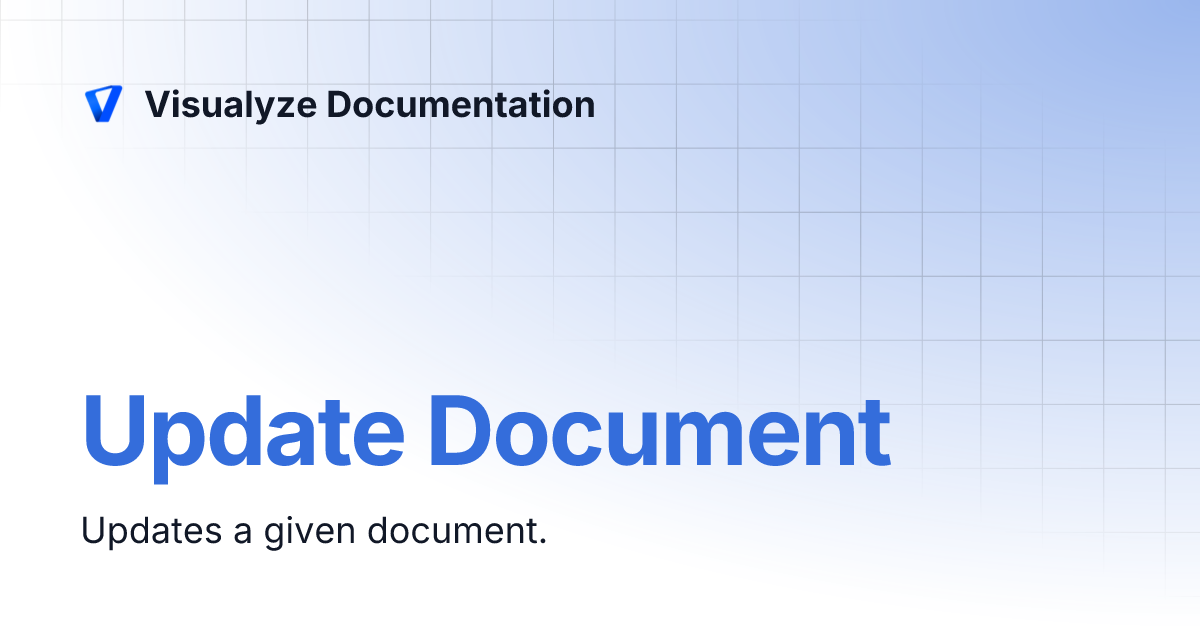 Update Document | Visualyze Documentation
