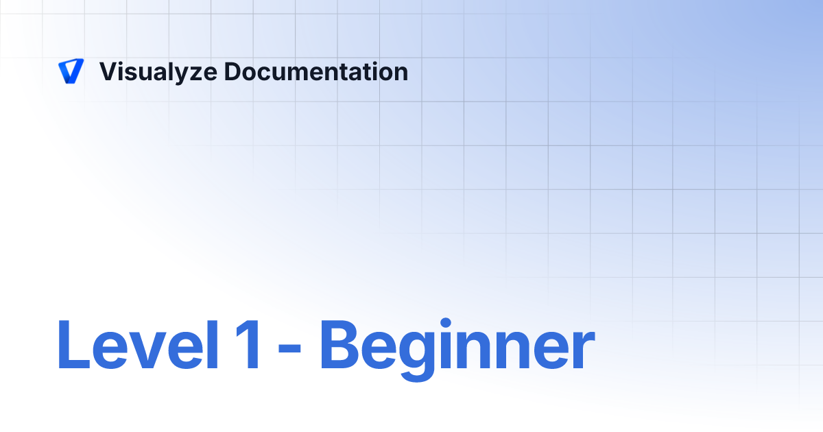 Level 1 - Beginner | Visualyze Documentation