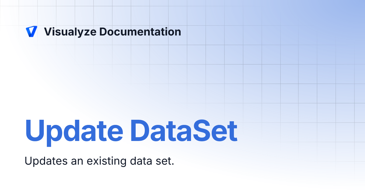 Update DataSet | Visualyze Documentation